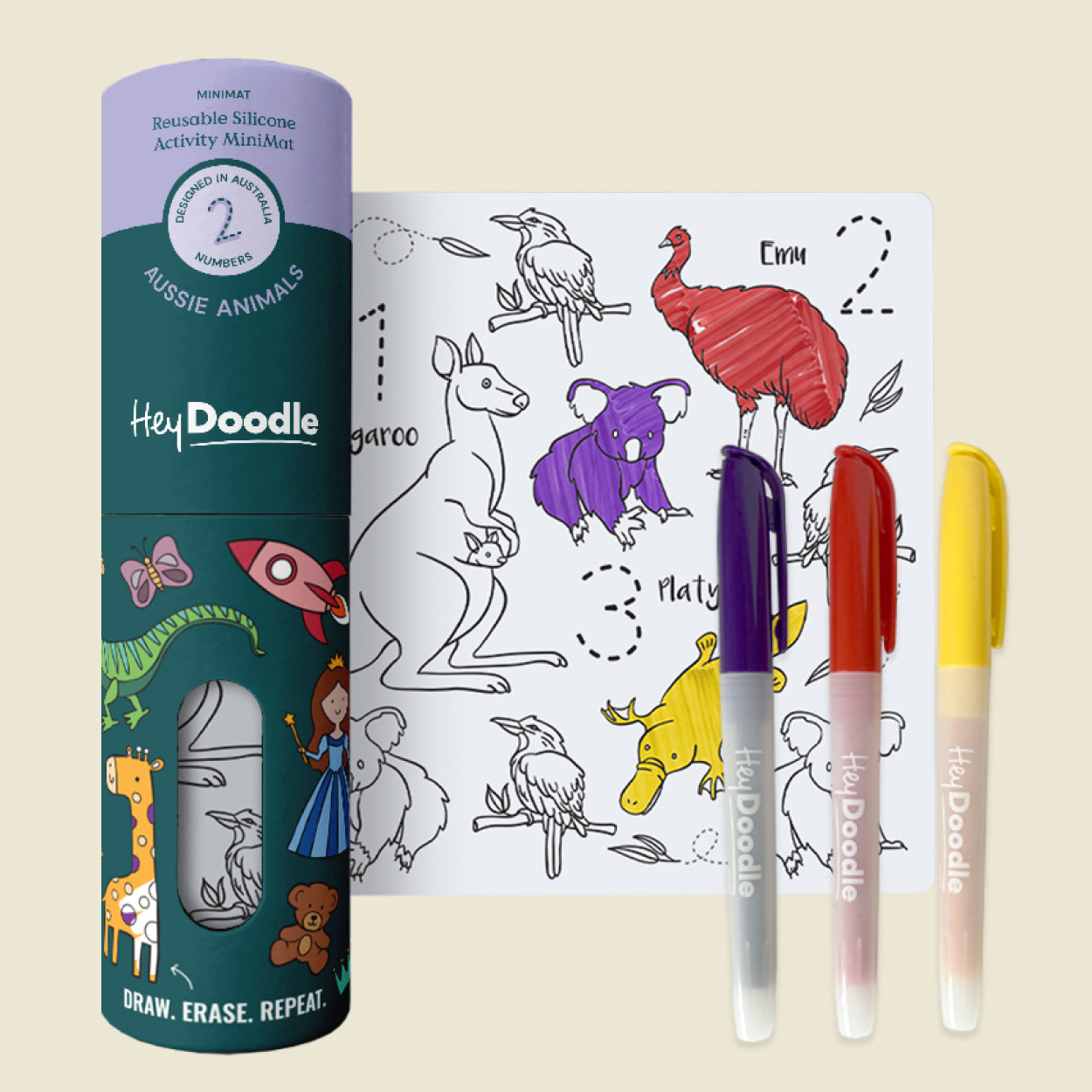 Australian Animals Mini Silicone Coloring & Doodle Place Mat ...